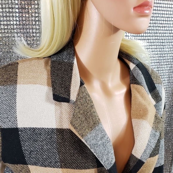 Tower Hill | Jackets & Coats | Vintage Brown Square Plaid Wool Blend ...